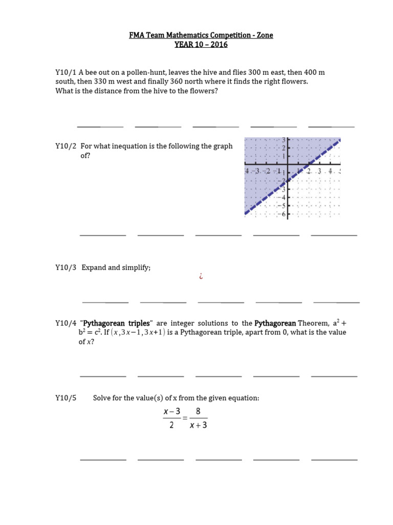 Year 10 Questions 2016 | PDF | Trigonometric Functions | Triangle