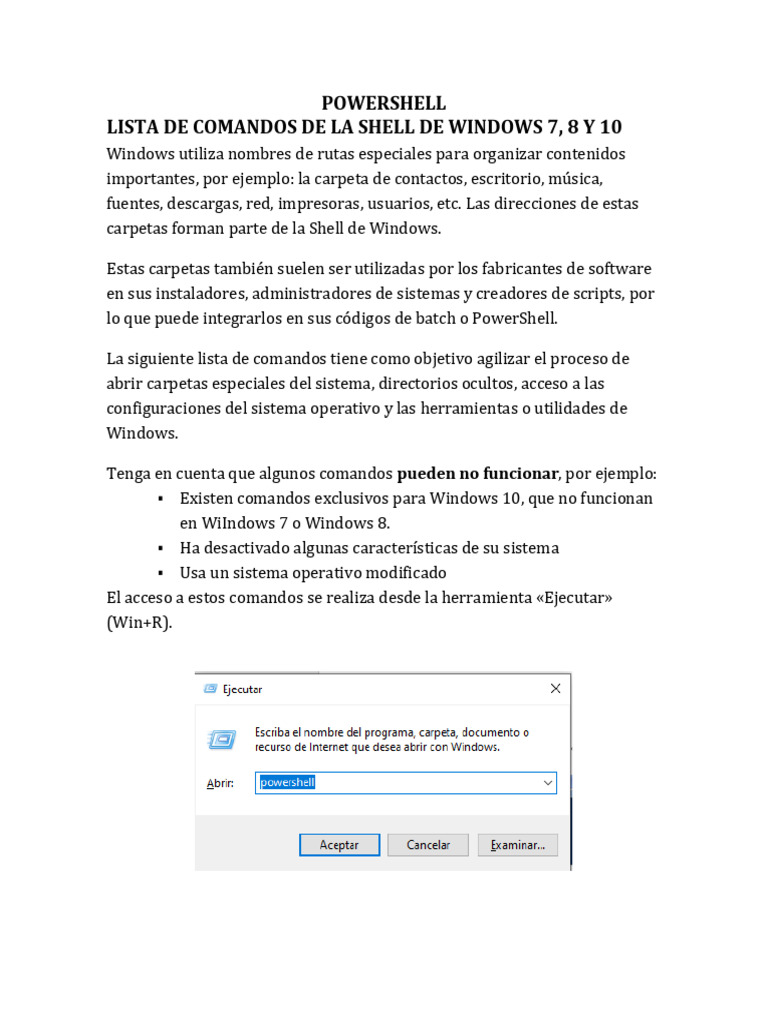 Lista de Comandos de La Shell de Windows | PDF | Microsoft Windows ...