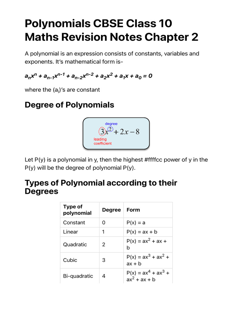 Polynomial | PDF | Polynomial | Mathematics Of Computing