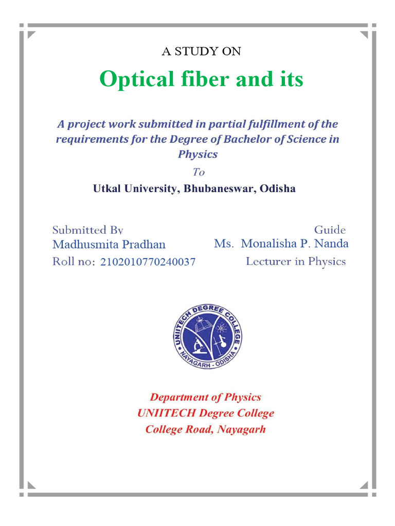 Optical Fiber Applications Study | PDF | Computers