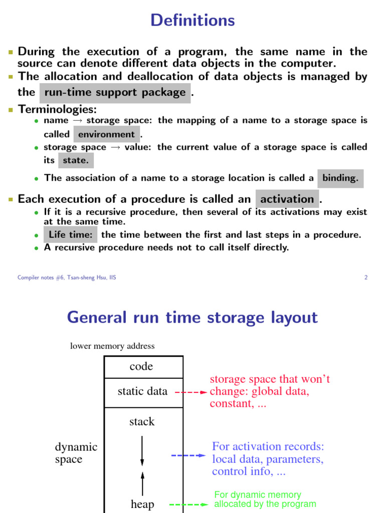 Unit 4 Run-Time Storage Organization | PDF | Scope (Computer Science) | Parameter (Computer ...