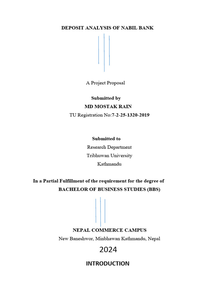 Deposit Analysis of Nabil Bank | PDF | Banks | Deposit Account