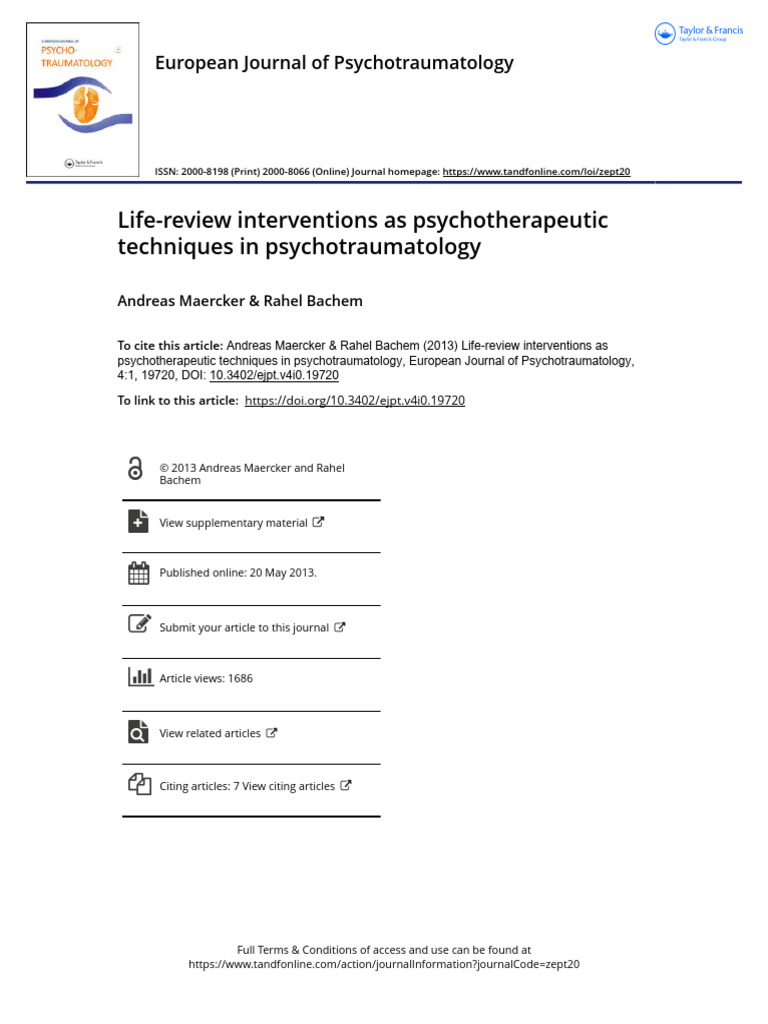 01-Life-Review Interventions As Psychotherapeutic Techniques in ...