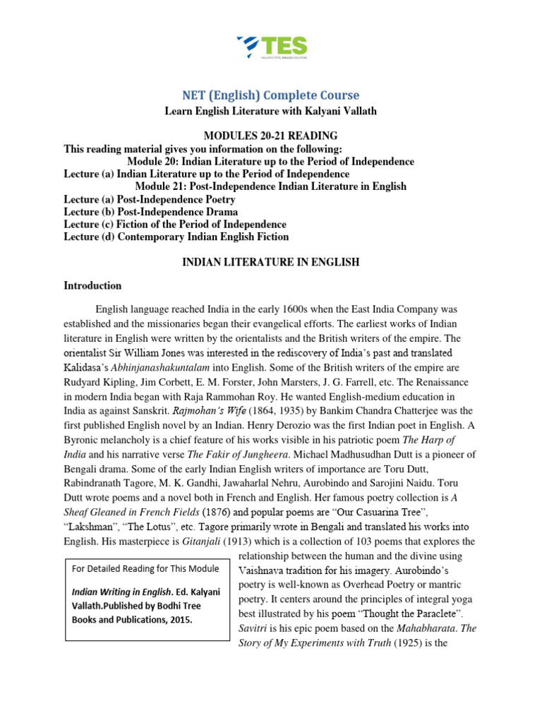 Indian Literature in English | PDF | Poetry | Indian Literature