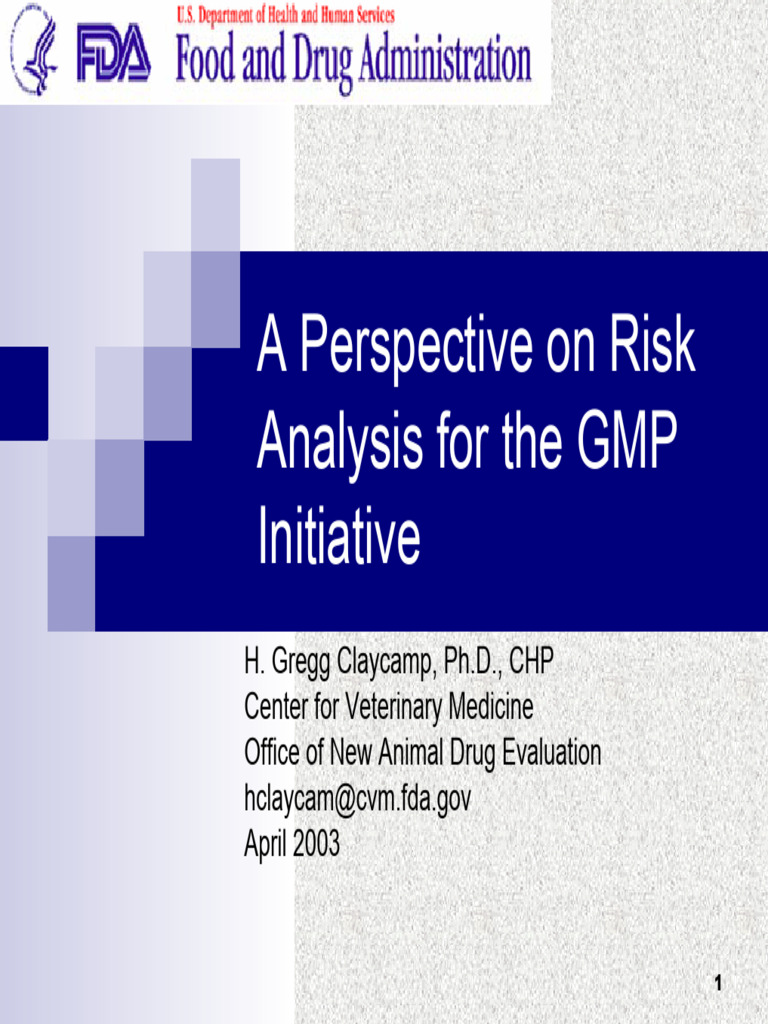 A Perspective On Risk Analysis For The GMP Initiative | PDF | Risk ...