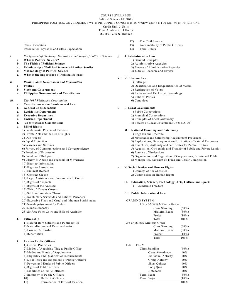 PolSci Syllabus | PDF