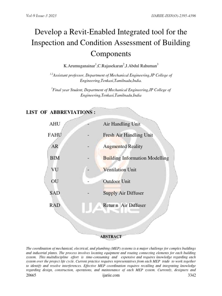 Develop A Revit Enabled Integrated Tool For The Inspection and ...