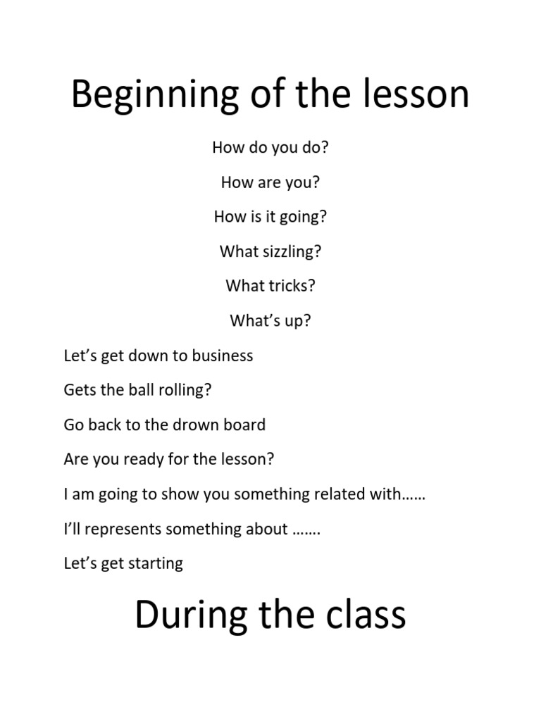 Classroom English Phrases Guide | PDF | Language Arts & Discipline ...