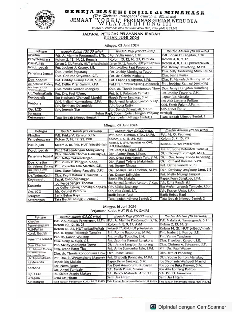 Jadwal Juni 2024 | PDF