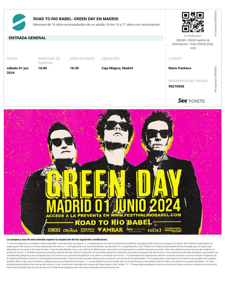 Entradas Green Day | PDF