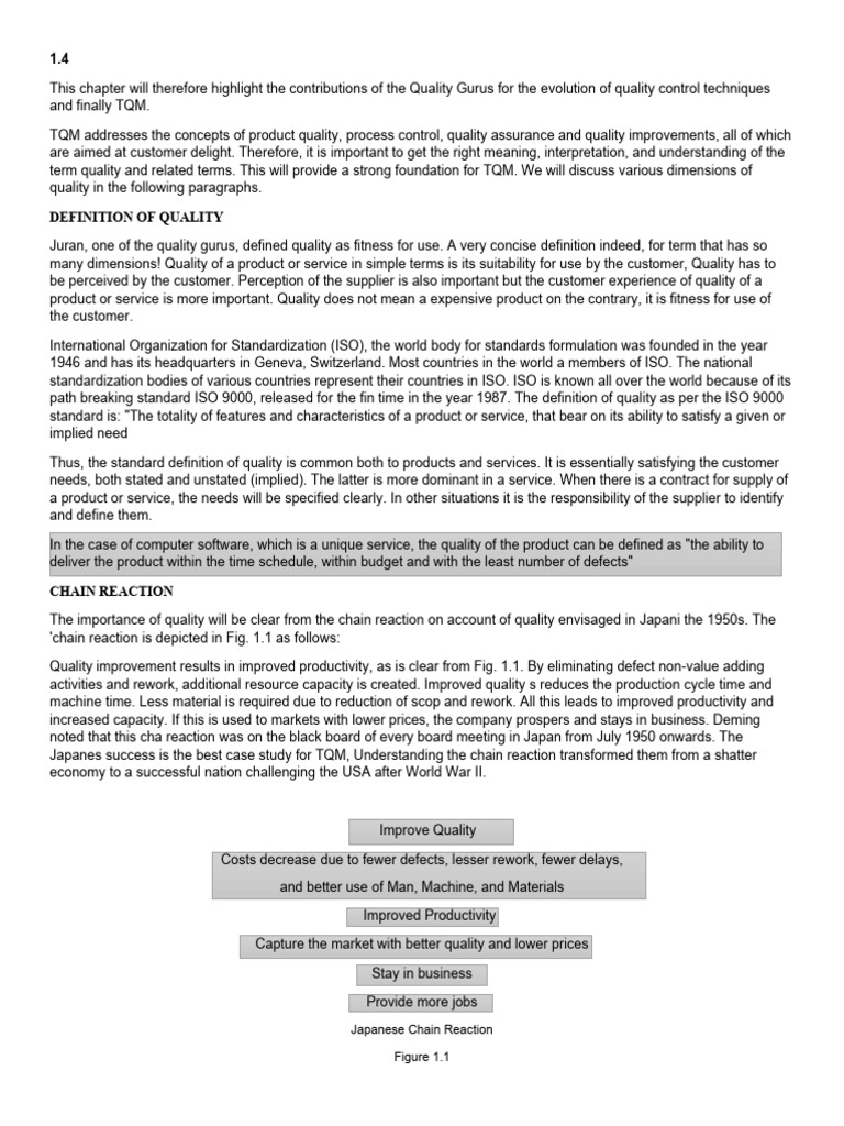 TQM Chapter 01 - Incomplete and Cut Off Pages | PDF | Quality Assurance ...