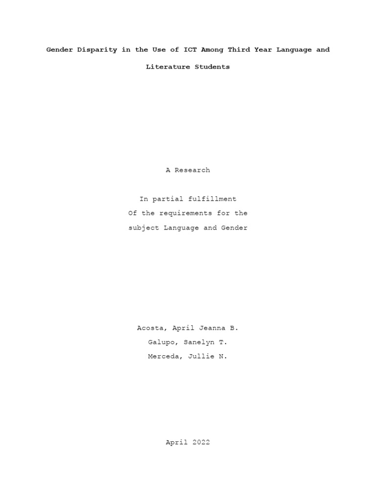 Triadic Research - Language and Gender | PDF | Survey Methodology ...