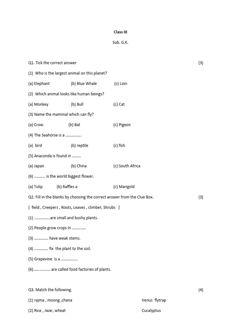 Class III | PDF | Plants | Organisms
