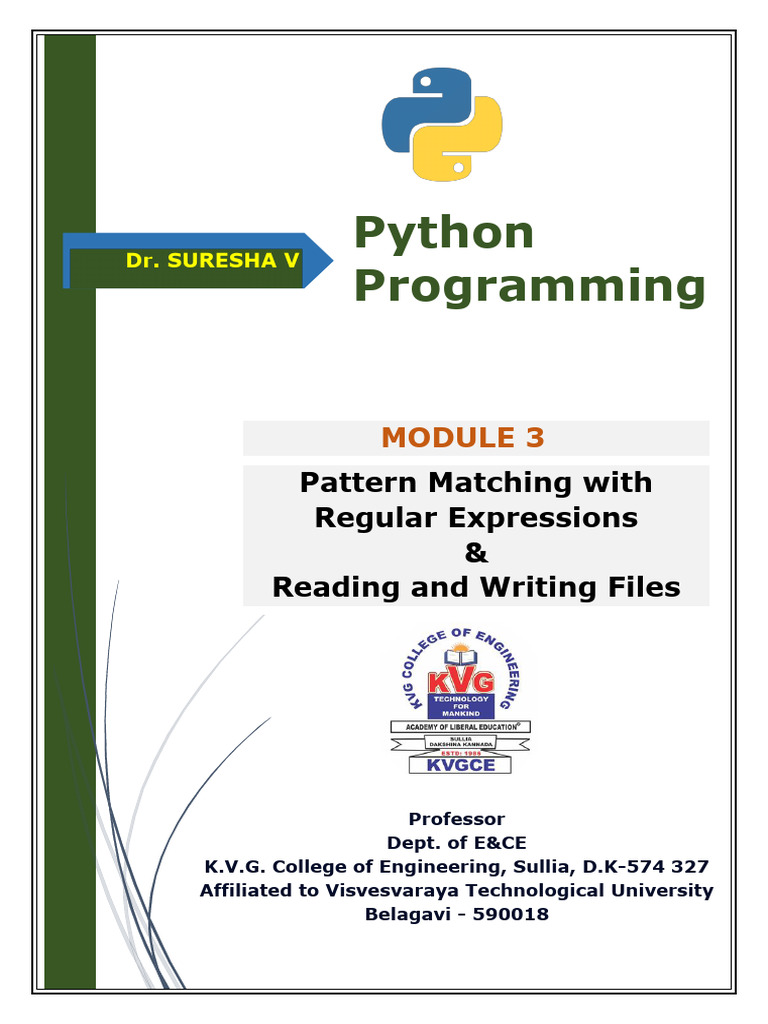 Python Progr Module 3 - 6th EC by 21EC643 | PDF | Regular Expression | Computer File