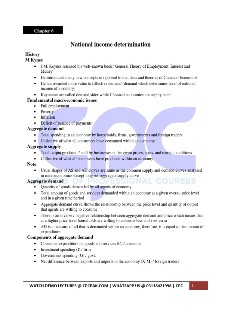 CPC Prc-3 Chap-6 Notes | PDF | Supply (Economics) | Demand