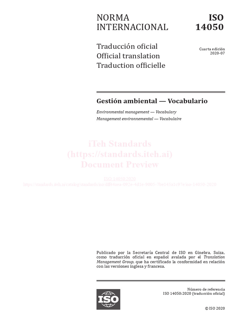 ISO-14050-2020 | PDF | Entorno natural | Organización internacional para la estandarización