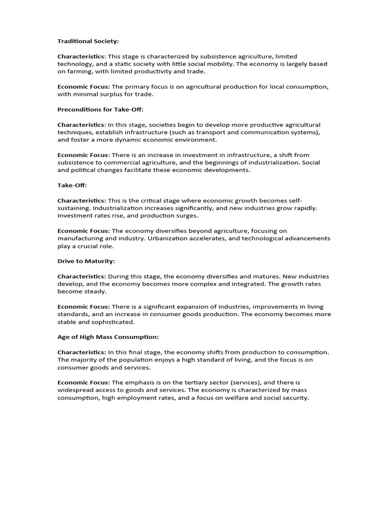 Rostovian Take-Off Model | PDF | Finance & Money Management | Politics