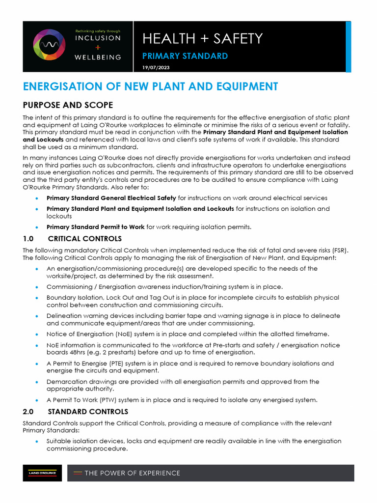 Safety in Plant Energisation | PDF | Risk Assessment | Risk