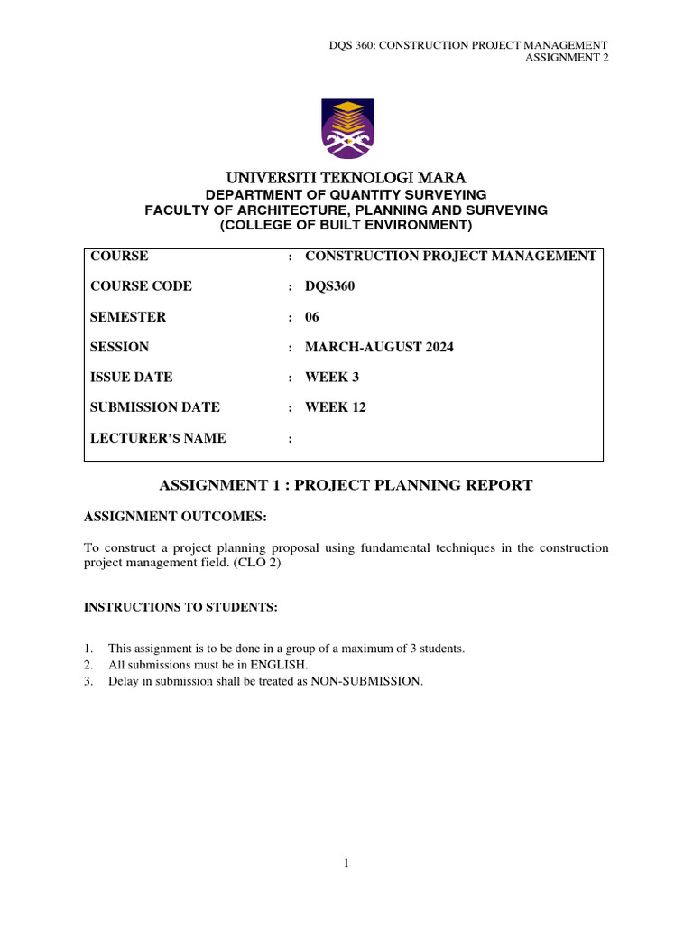 Assignment 2 - Project Planning Report | PDF | Project Management ...