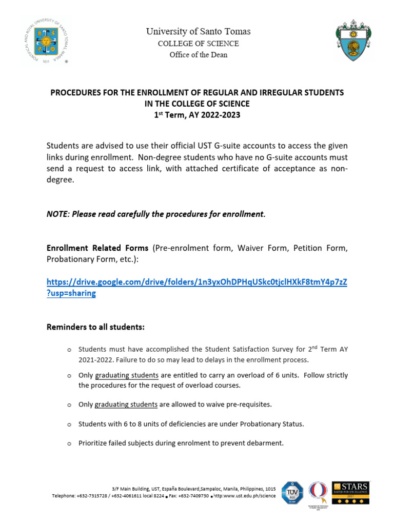 1 - 1st Term AY 2022 2023 Enrollment Procedures | PDF | Payments | Banks
