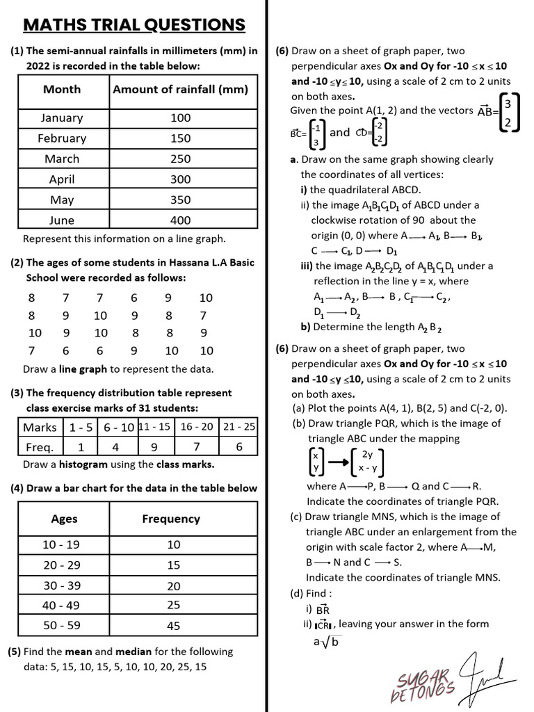 Maths Trial Questions | PDF | Geometry | Euclidean Geometry