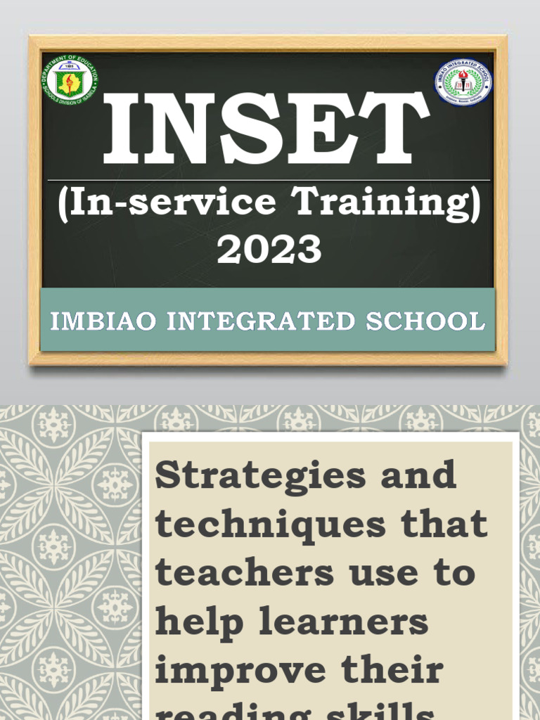 Inset 2023 Topic Strategies and Techniques | PDF | Reading ...