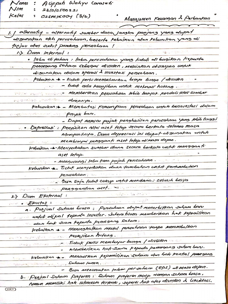 Contoh Uas Dan Jawaban Manajemen Keuangan | PDF