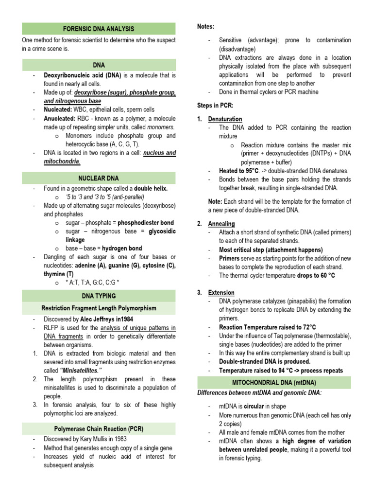 SPDX Finals Forensic Dna | PDF | Dna | Primer (Molecular Biology)