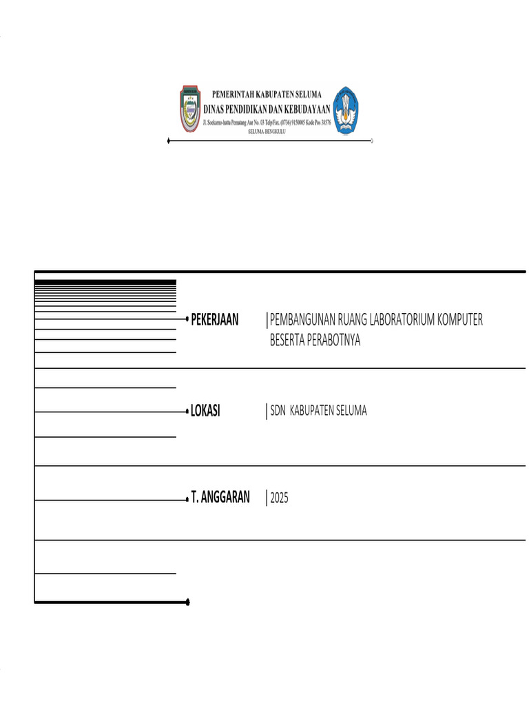 Rab Dan Gambar Pembangunan Labor Komputer SD | PDF