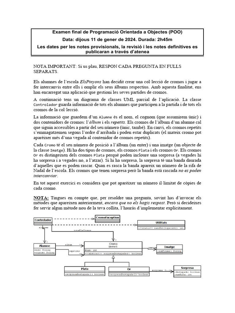 POO-Final-2023 2024 Q1 Sol v3 | PDF