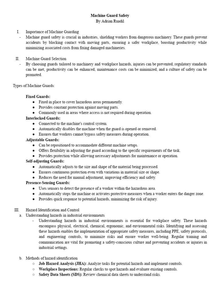 Machine Guard Safety | PDF | Occupational Safety And Health | Risk