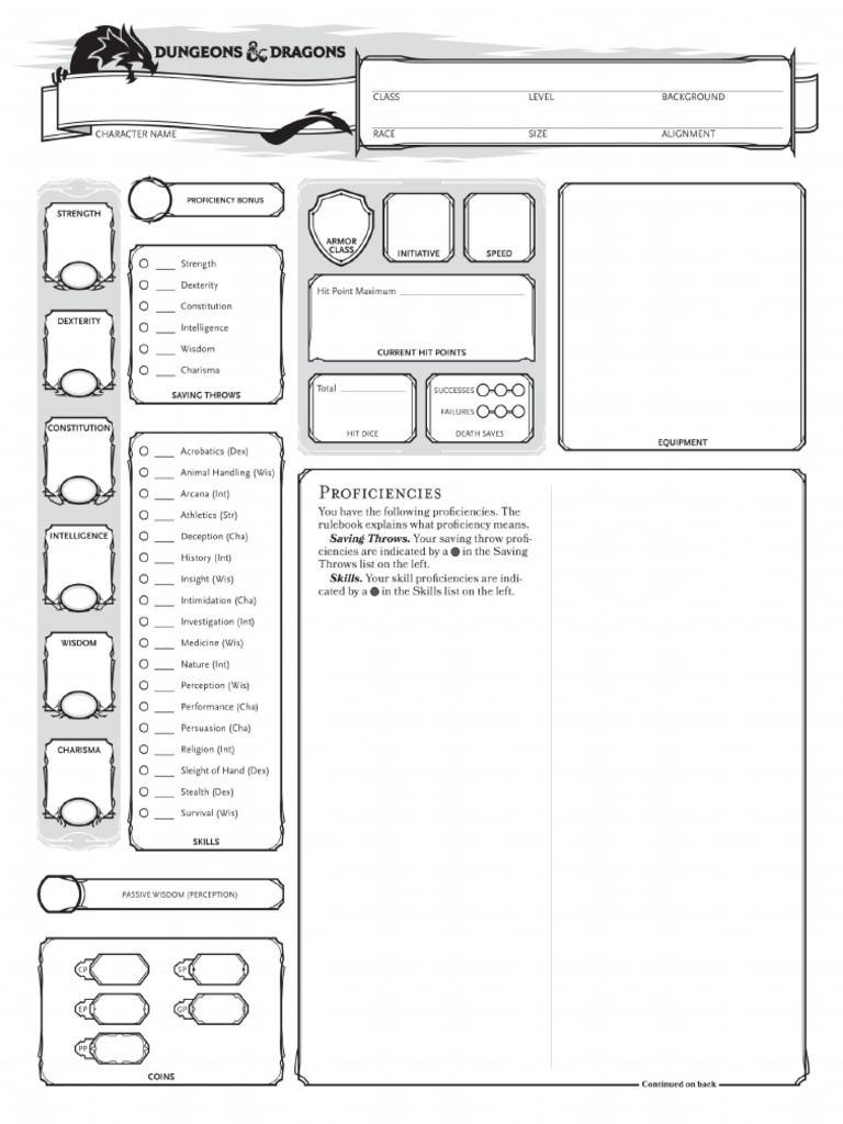 Starter CHaracter Template | PDF