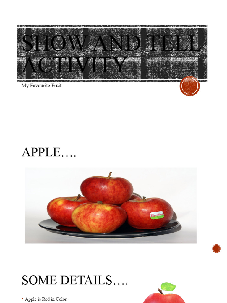 Show and Tell Activity | PDF | Cooking, Food & Wine