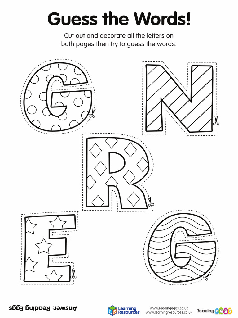 Fun Letter Guessing Game | PDF | Language Arts & Discipline | Home & Garden
