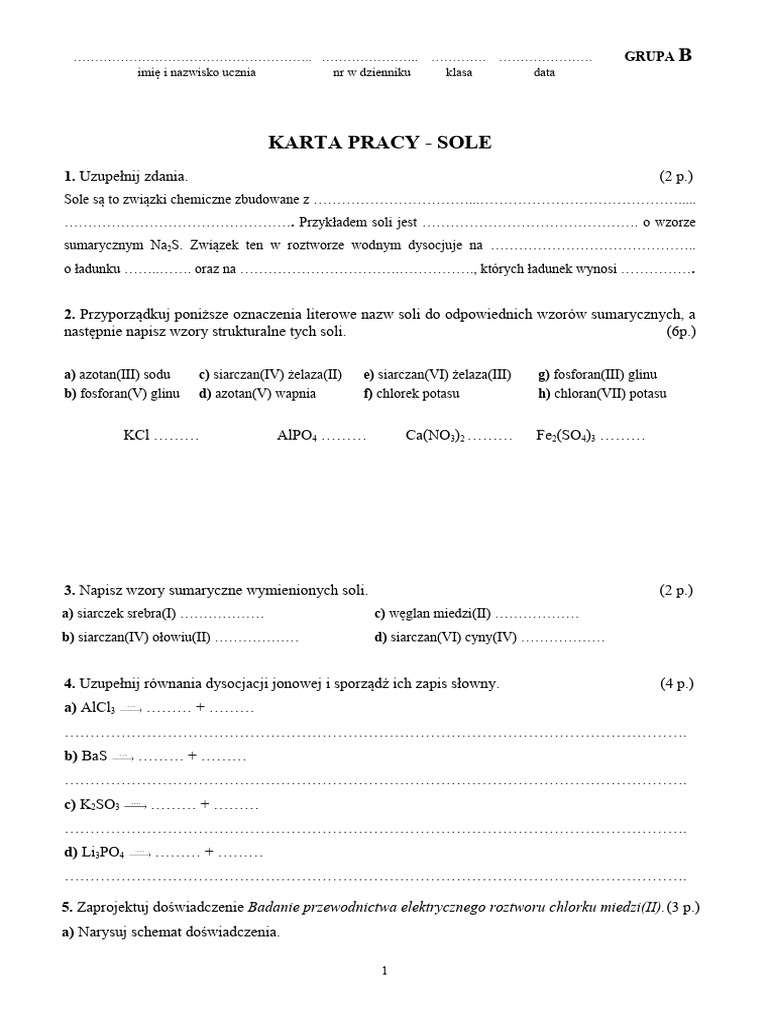 Karta Pracy - SOLE | PDF