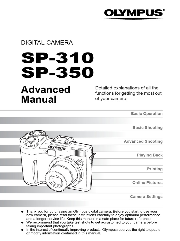 Olympus SP350 | PDF | Shutter Speed | Camera