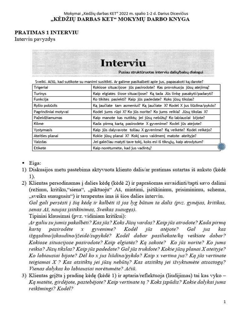 Kėdziu Darbas Workbookas | PDF