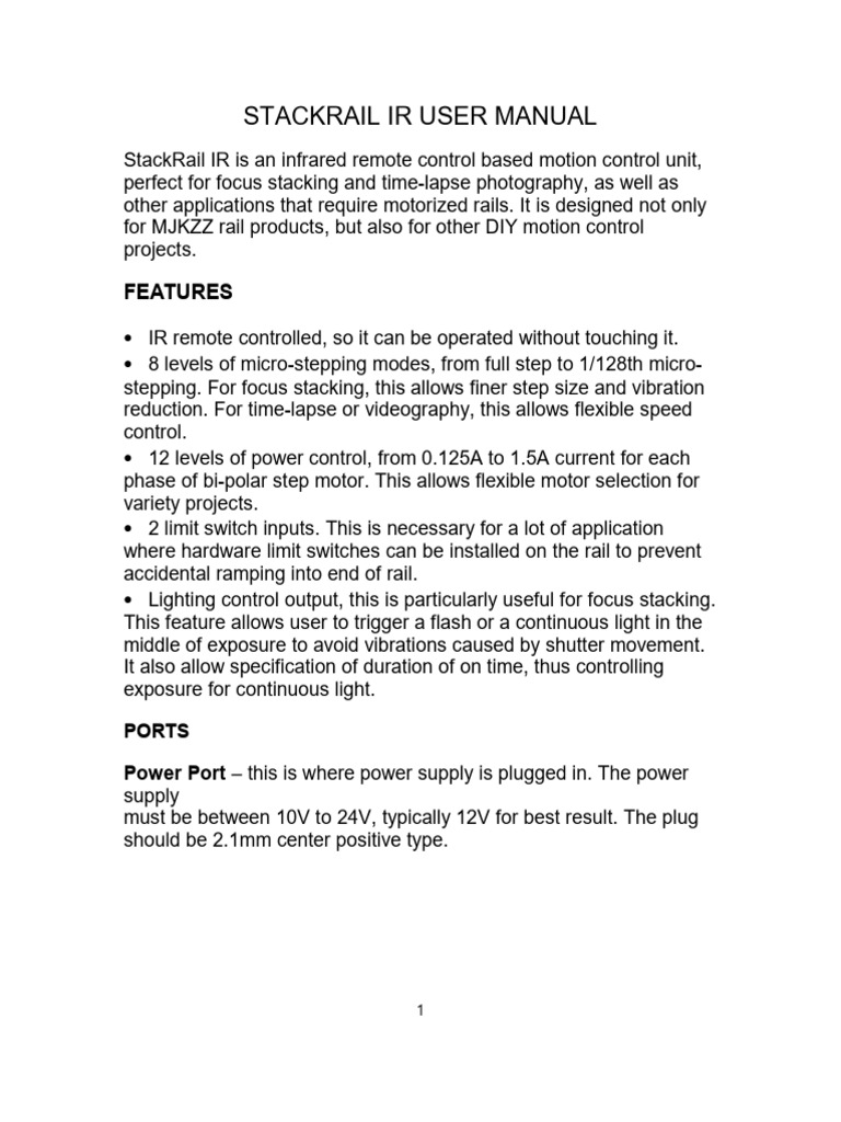 MJKZZ Stackrail Ir User Manual | PDF | Flash (Photography) | Camera