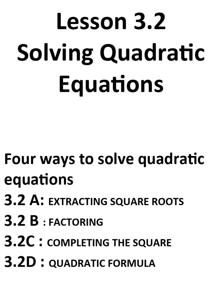 Solving QE (Extracting and Factoring) | PDF | Quadratic Equation | Factorization