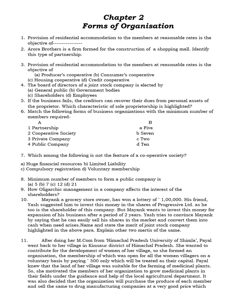 Chapter 2 Assignment | PDF | Cooperative | Milk