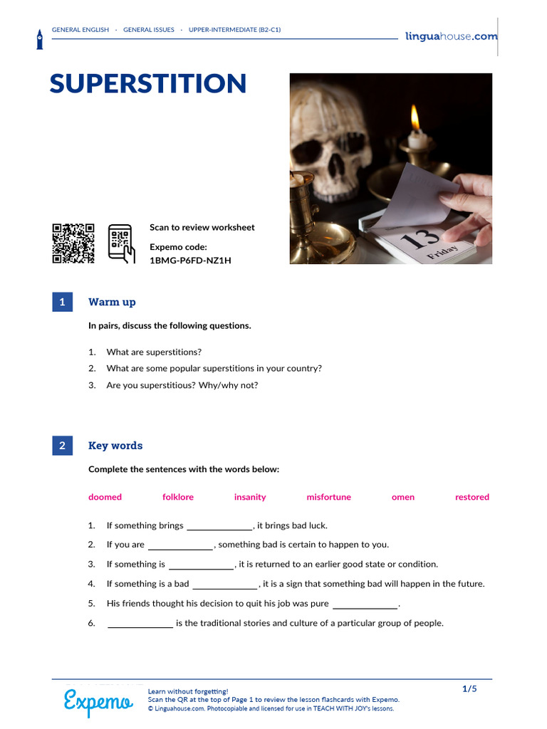 Superstition British English Student | PDF | Superstitions | Luck