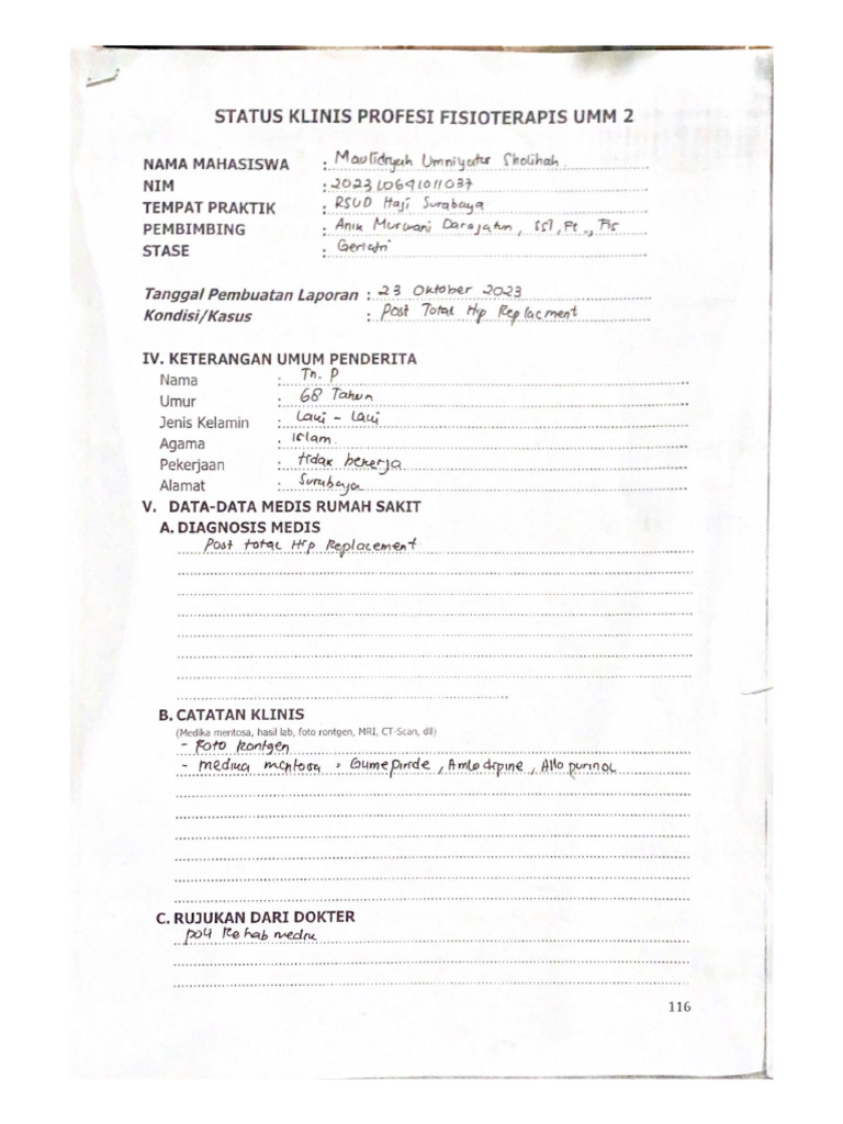 STATUS KLINIS Geriatri | PDF