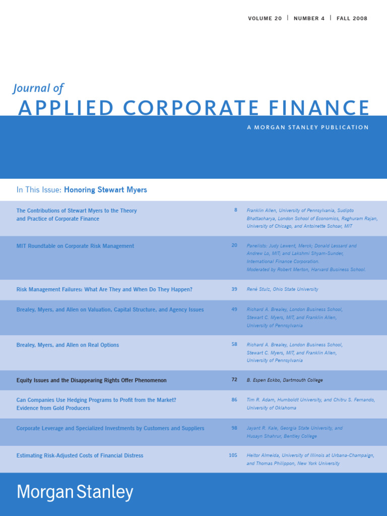Equity Issues and The Disappearing Rights Offer Phenomenon - 2008 | PDF ...