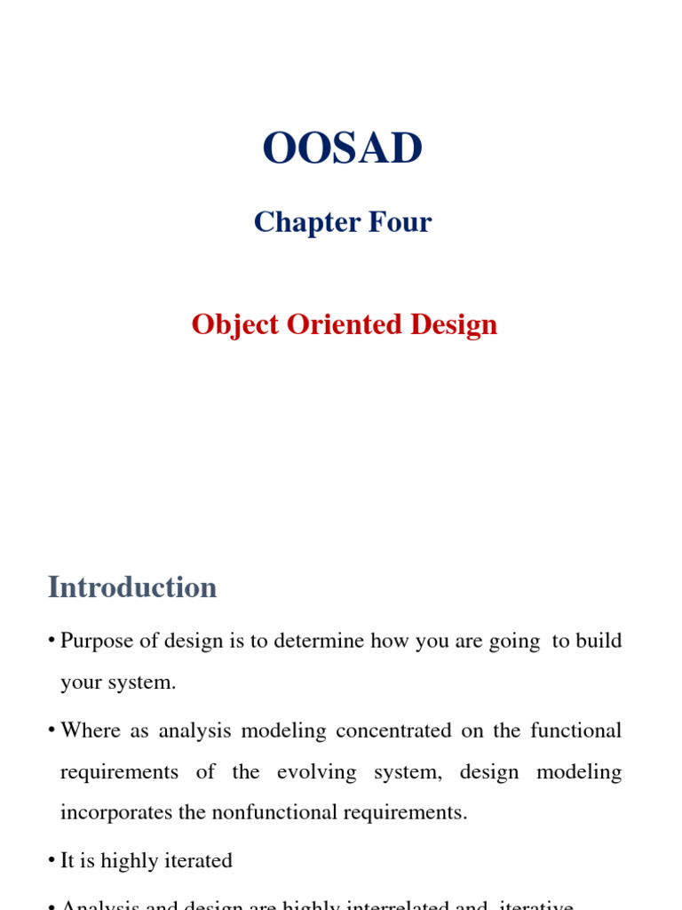 CH - 4 Object Oriented Design | PDF | Method (Computer Programming) | Class (Computer Programming)