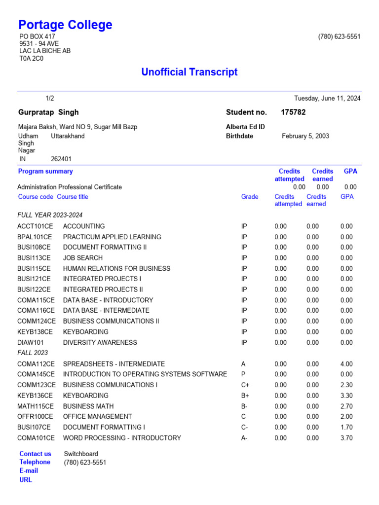 Gurpratap Singh Unofficial Transcript | PDF | Telecommunications | Software