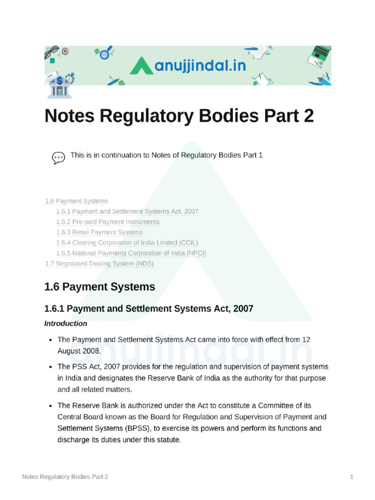Notes Regulatory Bodies Part 2 Lyst9370 | PDF