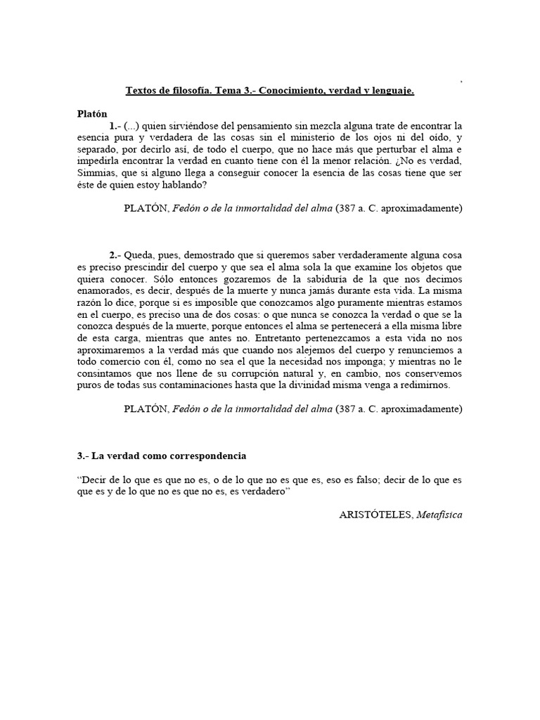 Textos Tema 1.3 Conocimiento, Verdad y Lenguaje | PDF | Empirismo | Conocimiento