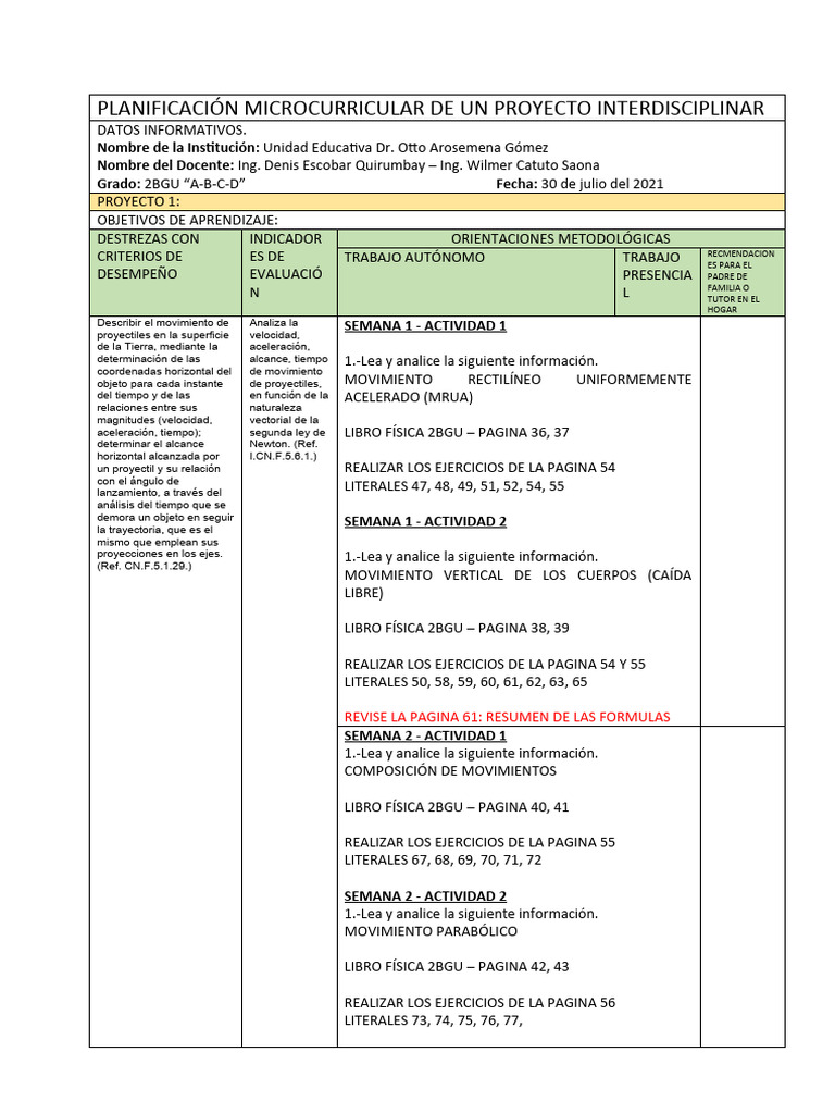 Pmpi 2bgu PH2 Fisica | PDF | Aceleración | Mecánica