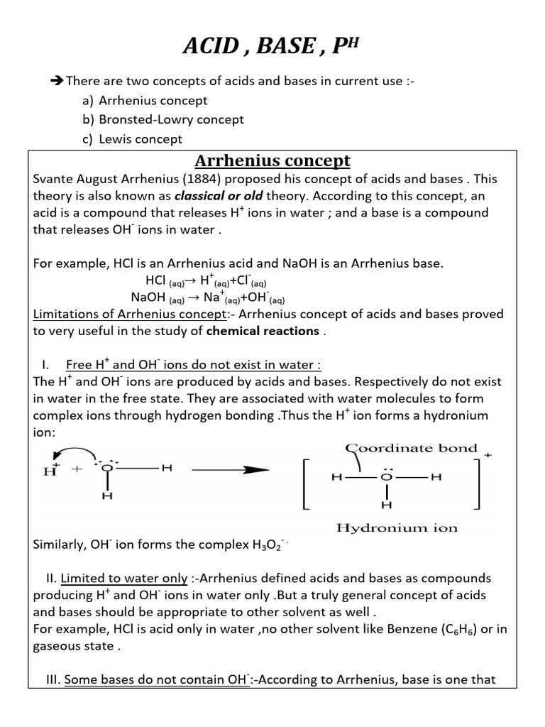 ACID,BASE & PH | Download Free PDF | Ph | Acid