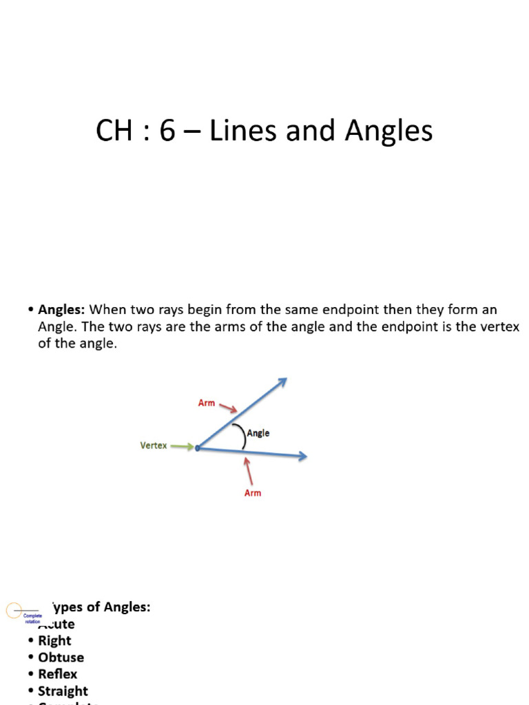 CH-6 Lines and Angles | PDF